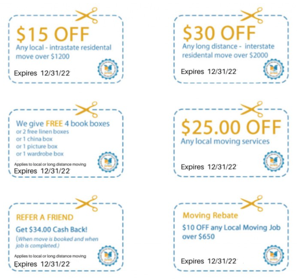 Moving Coupons & Discounts in NYC | Local & Long Distance Coupons